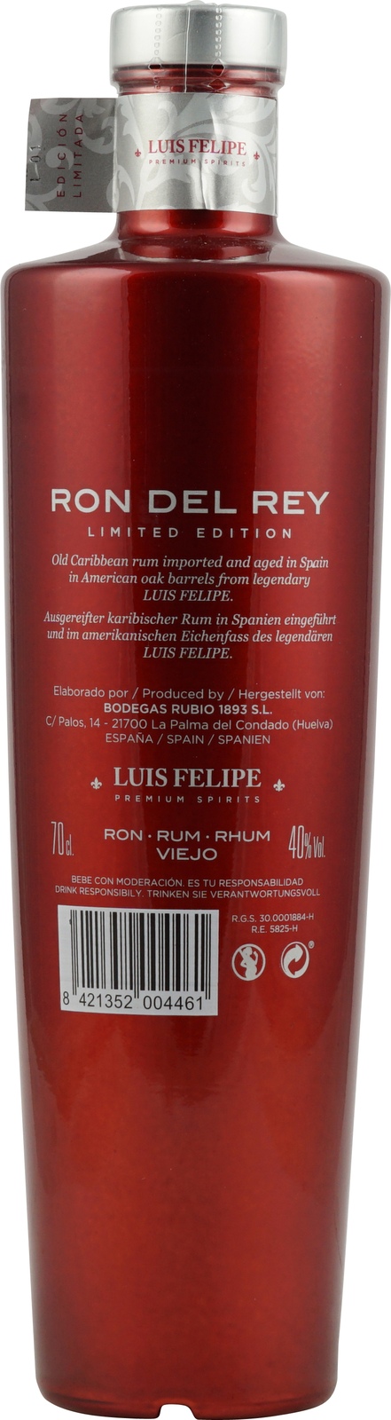 Ron del Rey Luis Felipe 0,7 l 40 % Vol. Premium-Rum