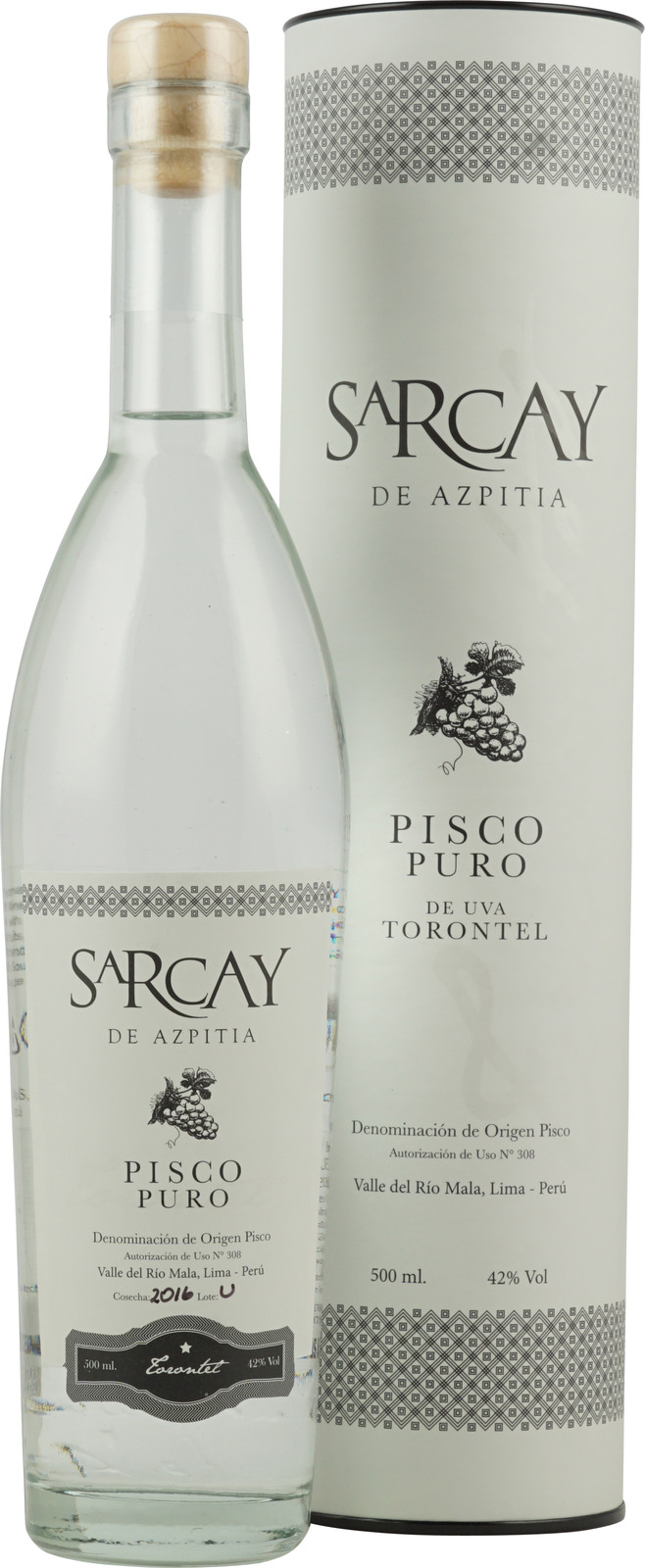 Pisco Puro de Uva Torontel 0,5 l 42 % Vol. hochwertige