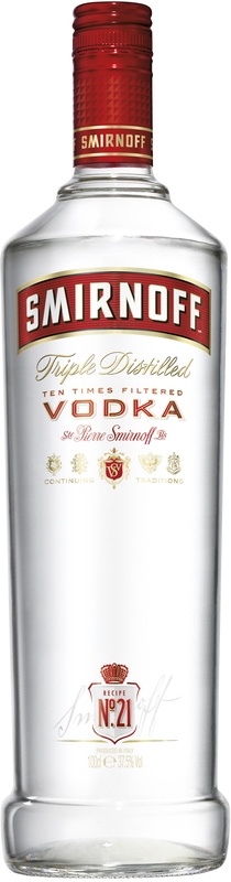 Smirnoff Red Label No. 21 (Triple Distilled) Wodka 1 Li