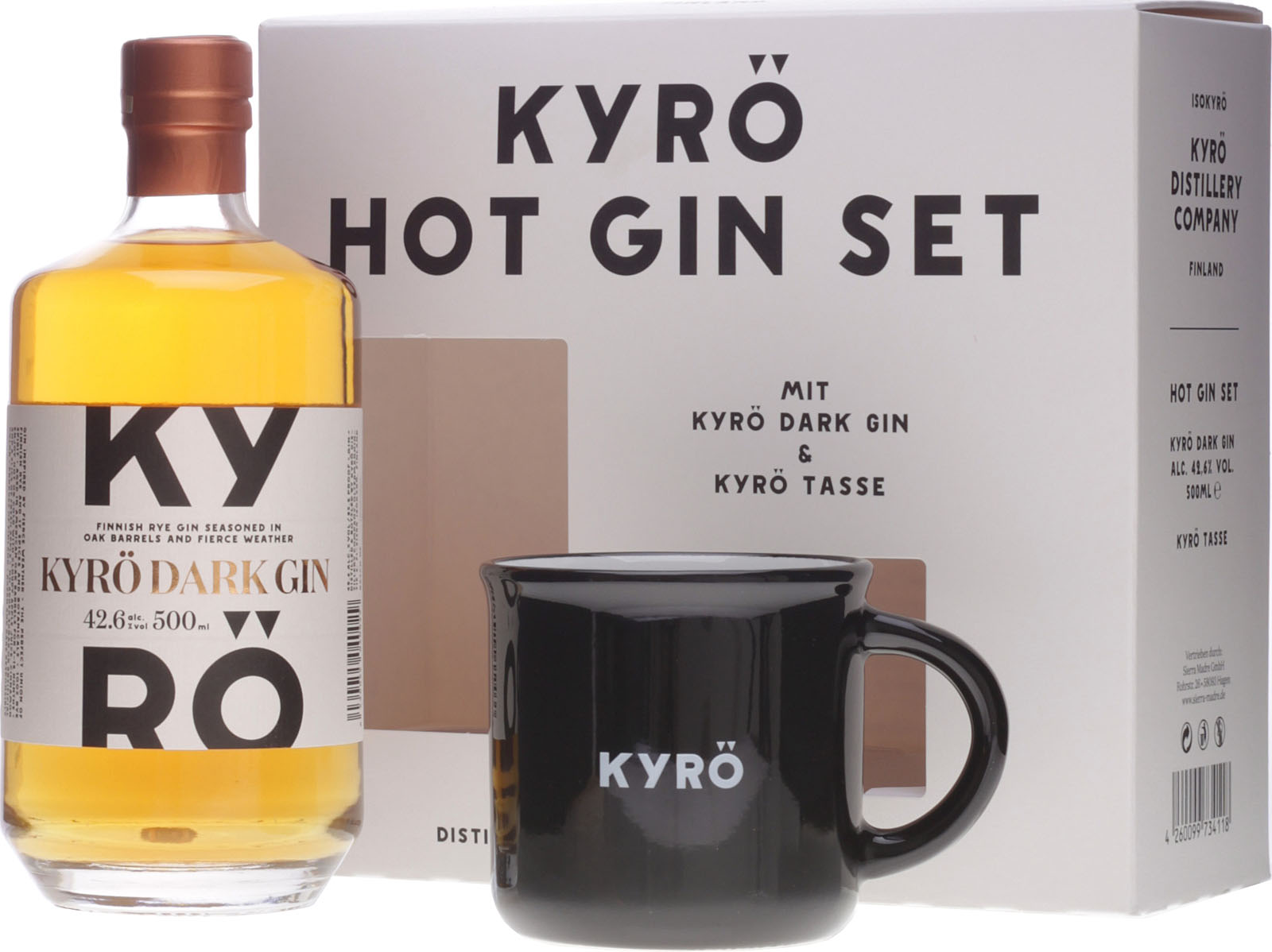 Kyrö Koskue Cask-Aged Rye Gin Geschenkset mit Tasse 0,5