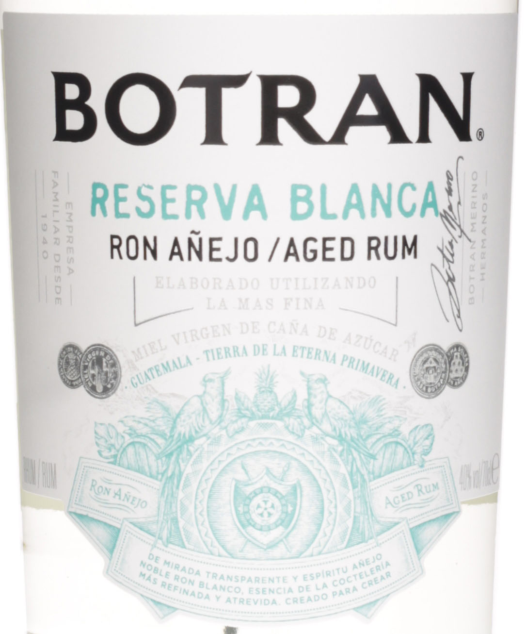 Botran Reserva Blanca Rum 0,7 Liter 40% Vol.
