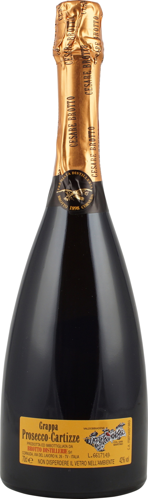 Brotto Grappa Prosecco Cartizze exzellenter Grappa aus