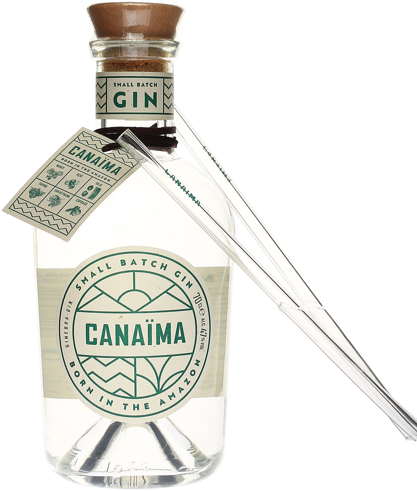Canaïma Small Batch Gin mit 2 Glastrinkhalmen, Gin aus