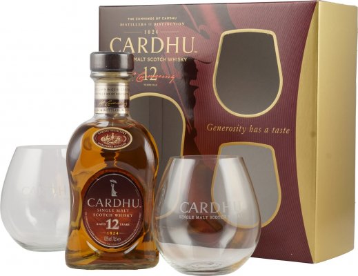 Cardhu Single Malt 12 Jahre mit zwei Gläsern 0,7l 40%