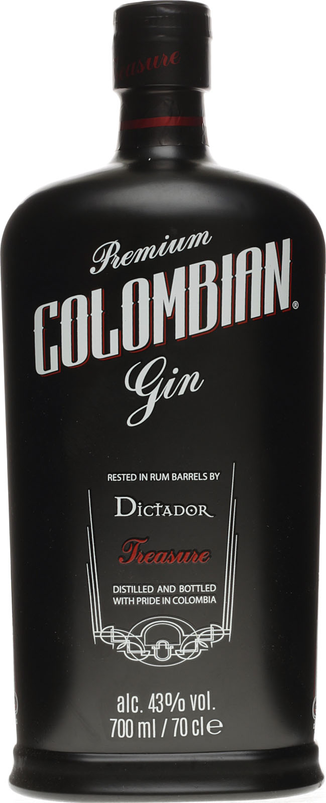 Dictador Treasure (Black Bottle) Colombian Aged Gin 0,7