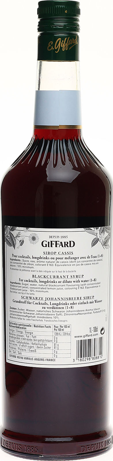 Giffard Cassis (Schwarze Johannisbeere) Sirup 1 Liter b