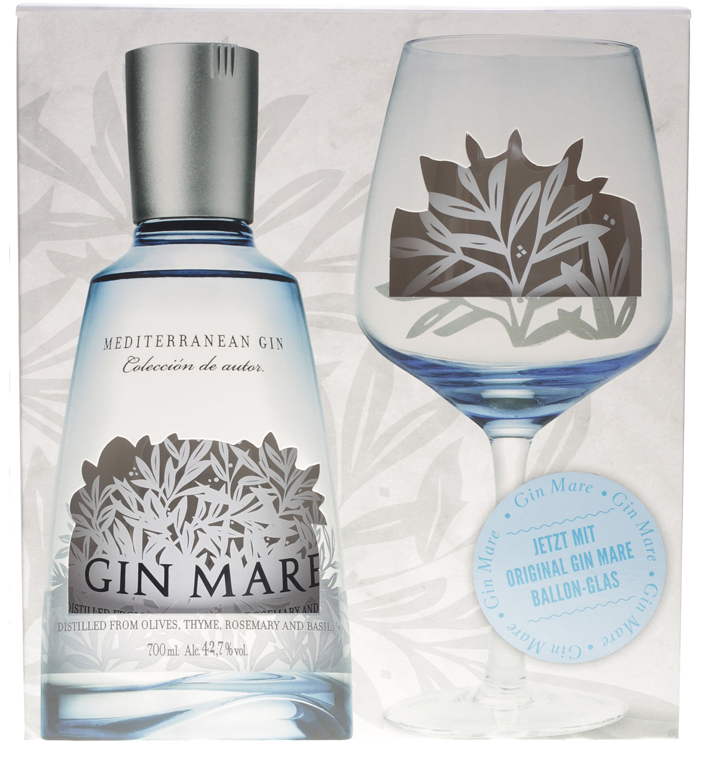 Gin Mare 0,7 Liter Geschenkset mit Glas, neu im Shop