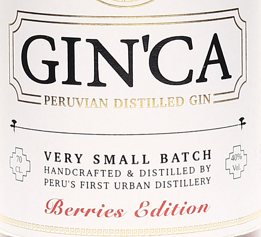 Gin'ca Peruvian Gin Berries Edition, hervorragender Gin