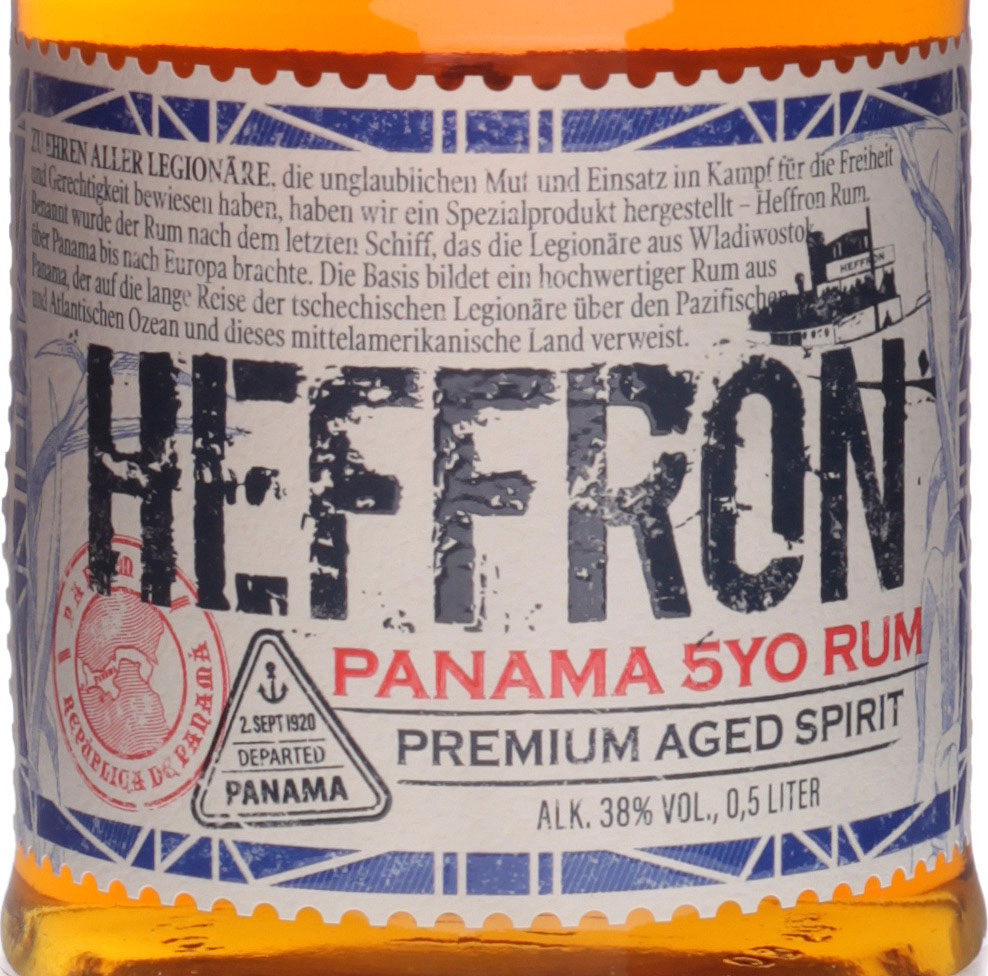 Heffron 5 Jahre Panama Rum 0,5 Liter 38 % Vol.