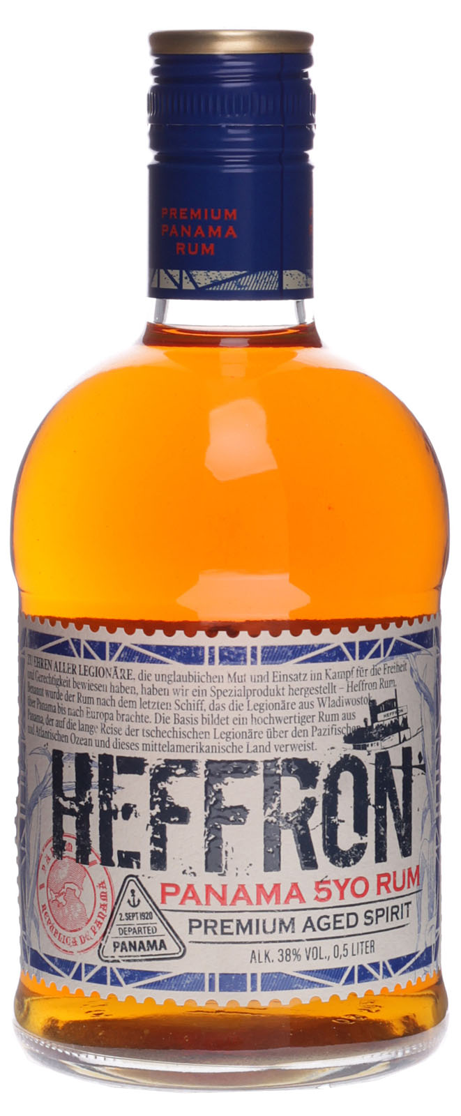 Heffron 5 Jahre Panama Rum 0,5 Liter 38 % Vol.