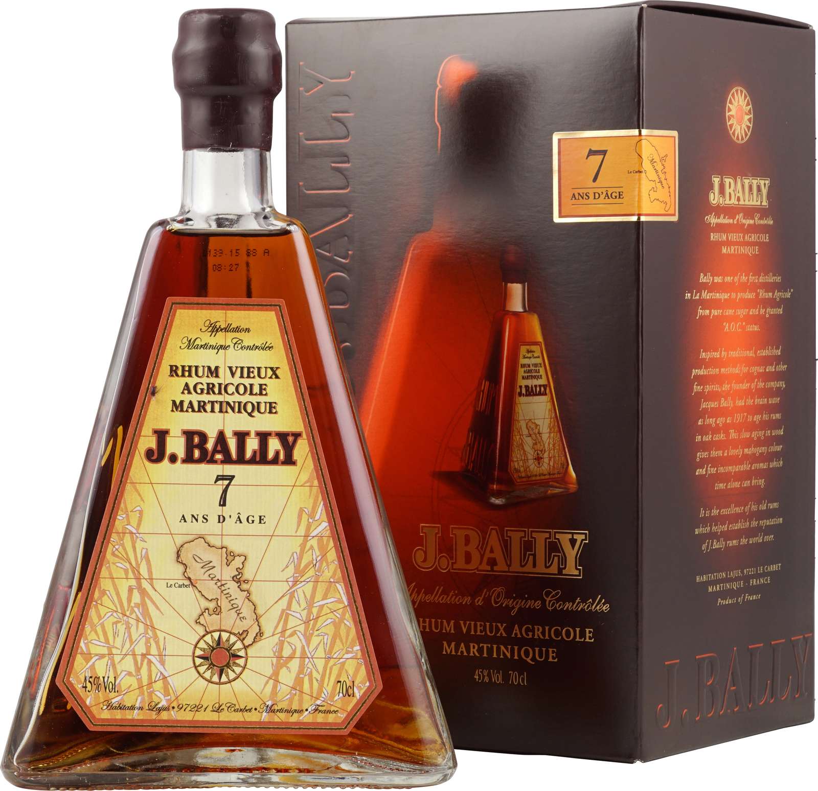 J. Bally Rhum Vieux Agricole 7 Jahre in der Pyramidenfl