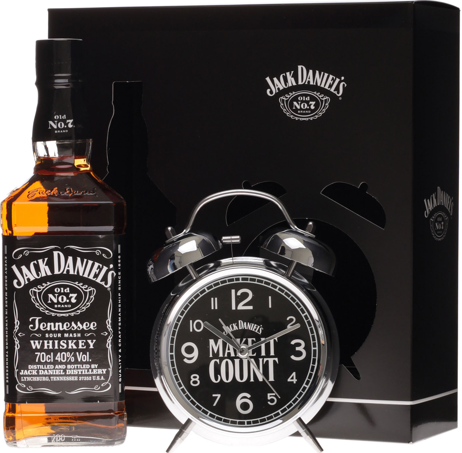 Jack Daniels Tennessee Set mit Wecker aus den USA hier