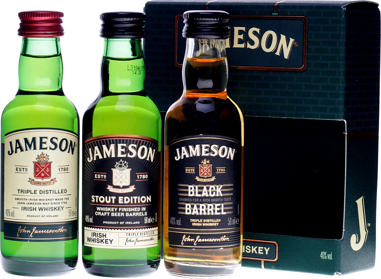 Jameson Irish Whiskey Mini Set – 3 x 0,05 L & 40 % Vol