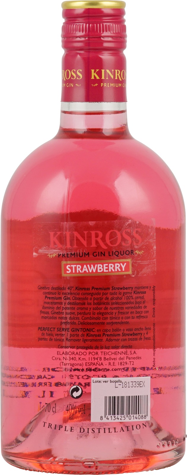 Kinross Strawberry Gin Liquor 0,7 Liter 40 % Vol., fruc