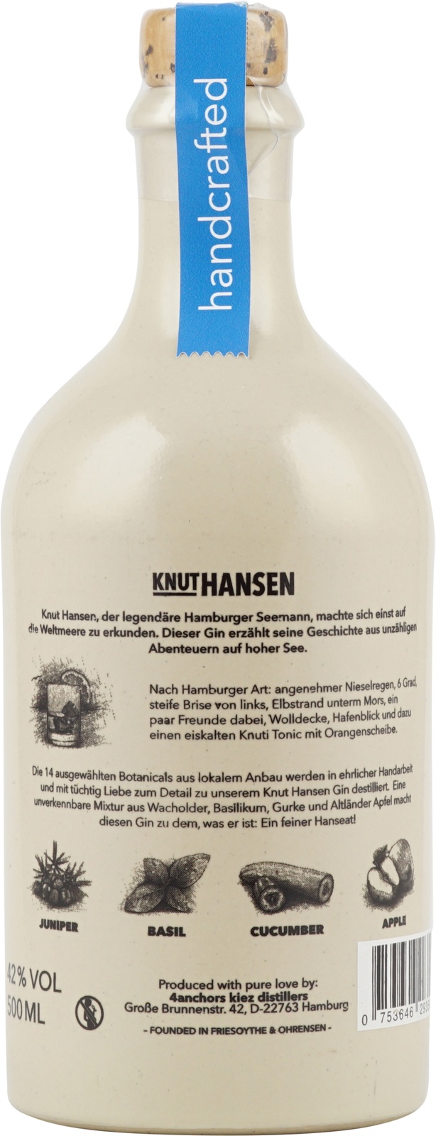 Knut Hansen Dry Gin 0,5L - Norddeutscher Genuss