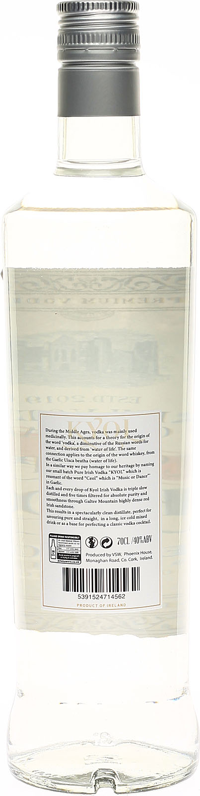 Kyol Irish Premium Vodka, erklassiger rischer Vodka