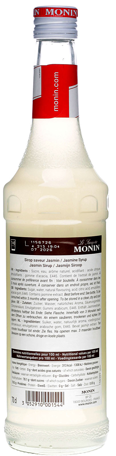 Monin Jasmin Sirup 0,7L – Exotisches Blütenaroma