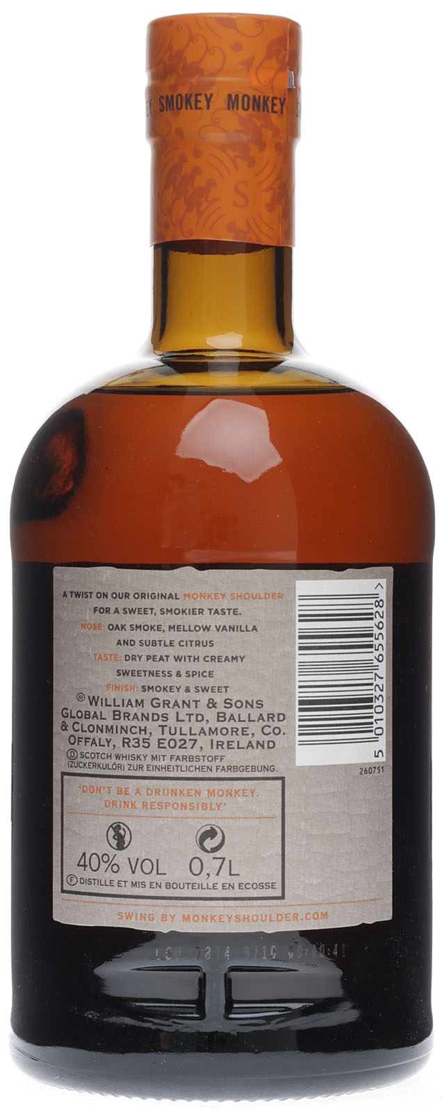 Monkey Shoulder Smokey Whisky 0,7L