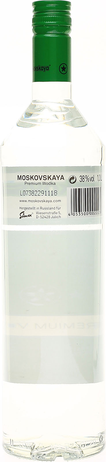 Moskovskaya Premium Vodka, russischer Vodka mit Kultsta