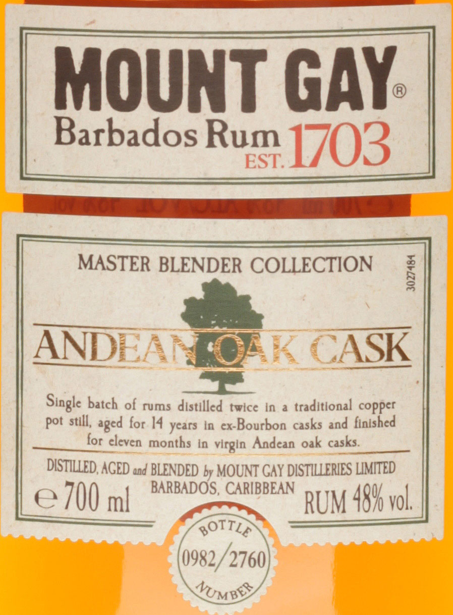 Mount Gay Andean Oak Cask im Shop kaufen.