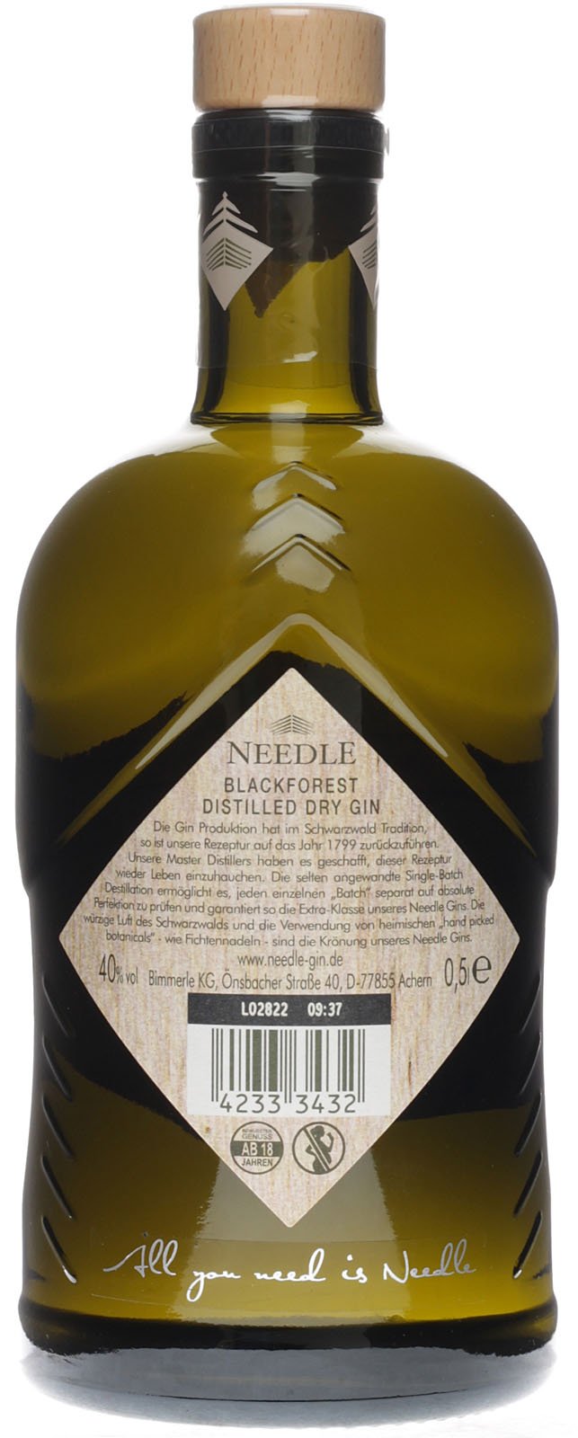 Needle Blackforst Distilled Dry Gin 0,5 Liter 40 % Vol.