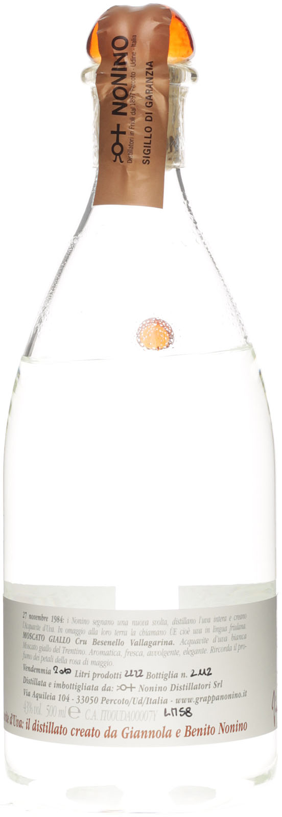 Nonino Grappa ÙE di Moscato L`Acquavite d`Uva (Traubenb