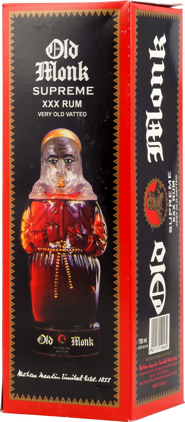 Old Monk Very Old Vatted Indian Rum (7 Jahre) 1 Liter 4