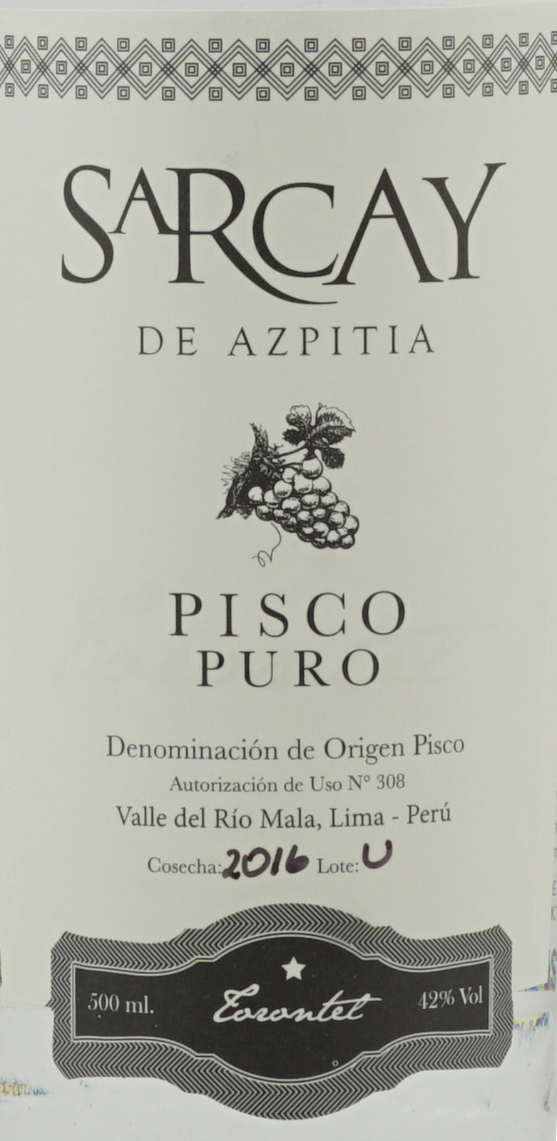Pisco Puro de Uva Torontel 0,5 l 42 % Vol. hochwertige
