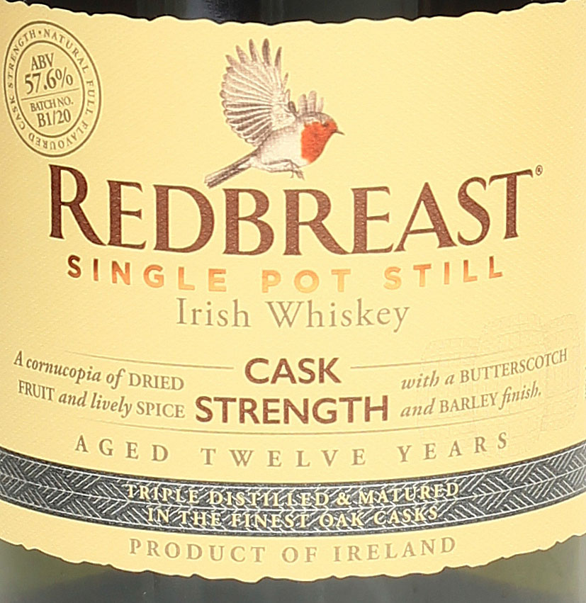 Redbreast 12 Jahre Cask Strength 0,7 Liter 57,6 % Vol.