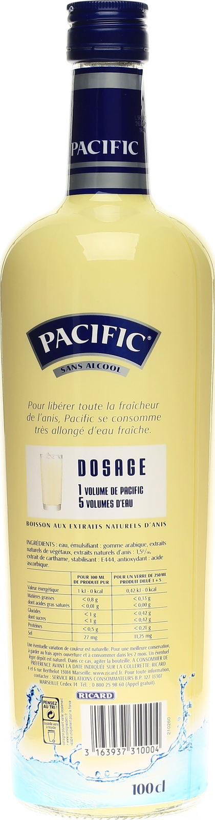 Ricard Aperitif Pacific Anis ohne Alkohol 1,0 Liter