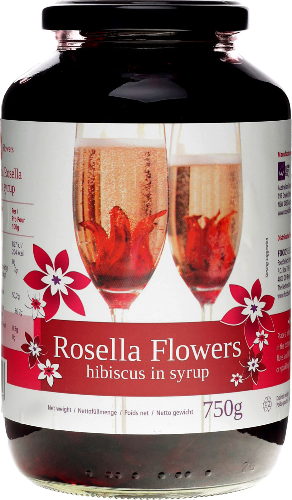 Rosella Flowers Wilde Hibiskusblüten 40 Stück in Sirup