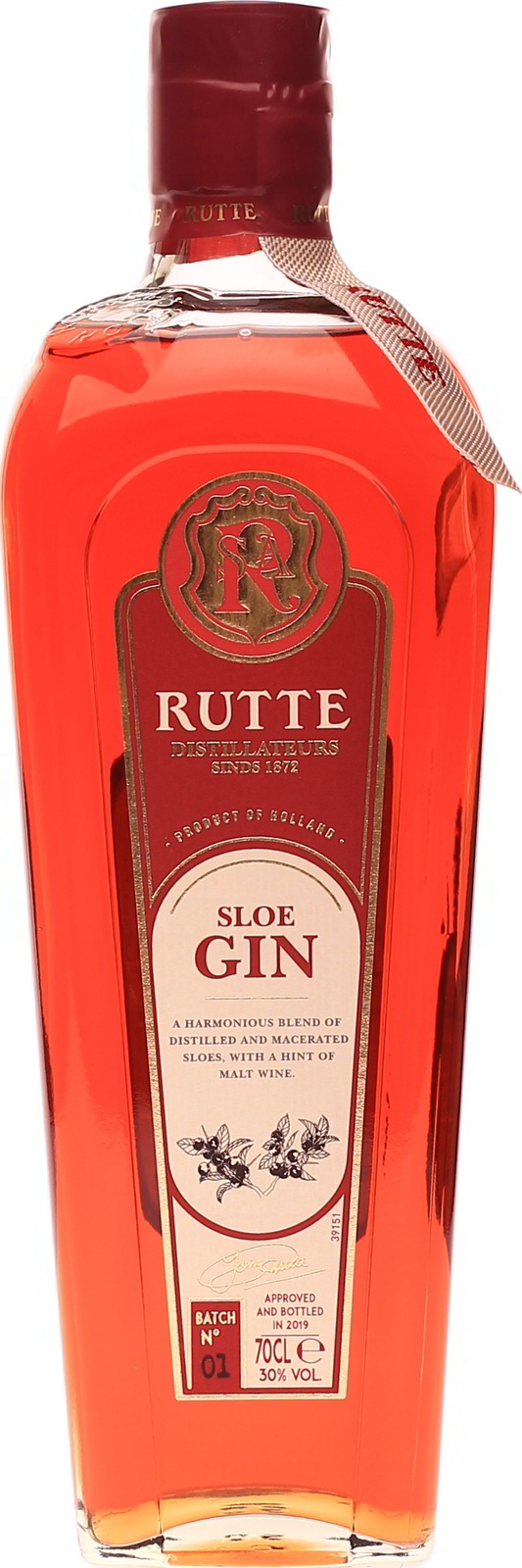 Rutte Sloe Gin, handcrafted Sloe Gin aus den Niederland