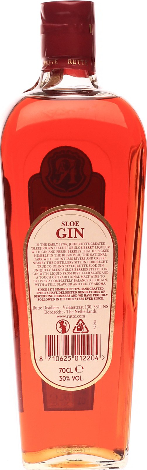 Rutte Sloe Gin, handcrafted Sloe Gin aus den Niederland