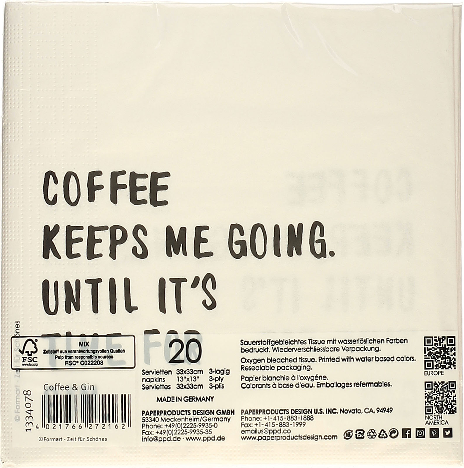 Servietten Motiv: Coffee keeps me going. Until its time