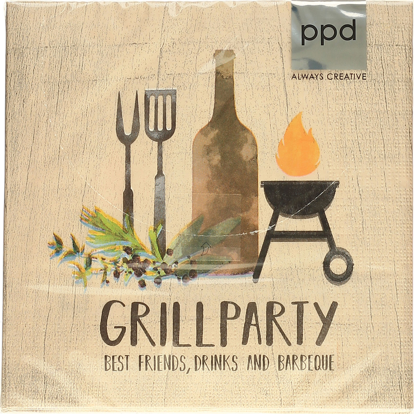 Servietten Motiv: Grillparty best friends, drinks and b