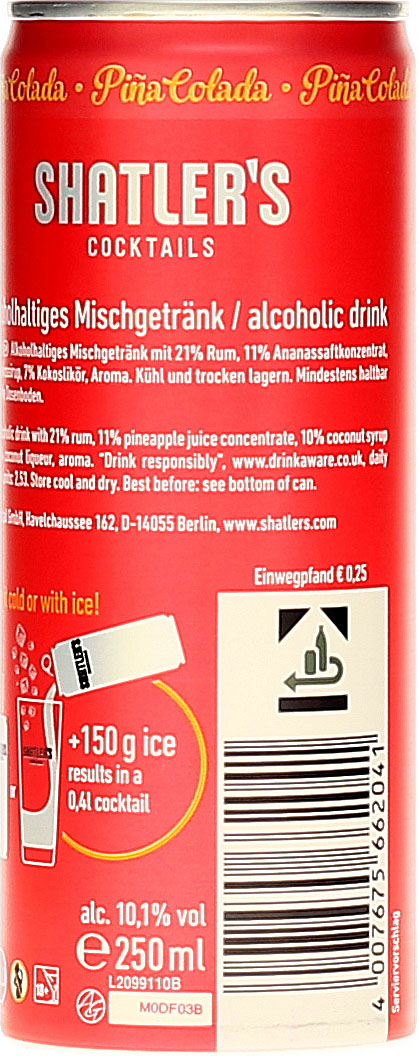 Shatlers Pina Colada - 12er Cocktail-Set