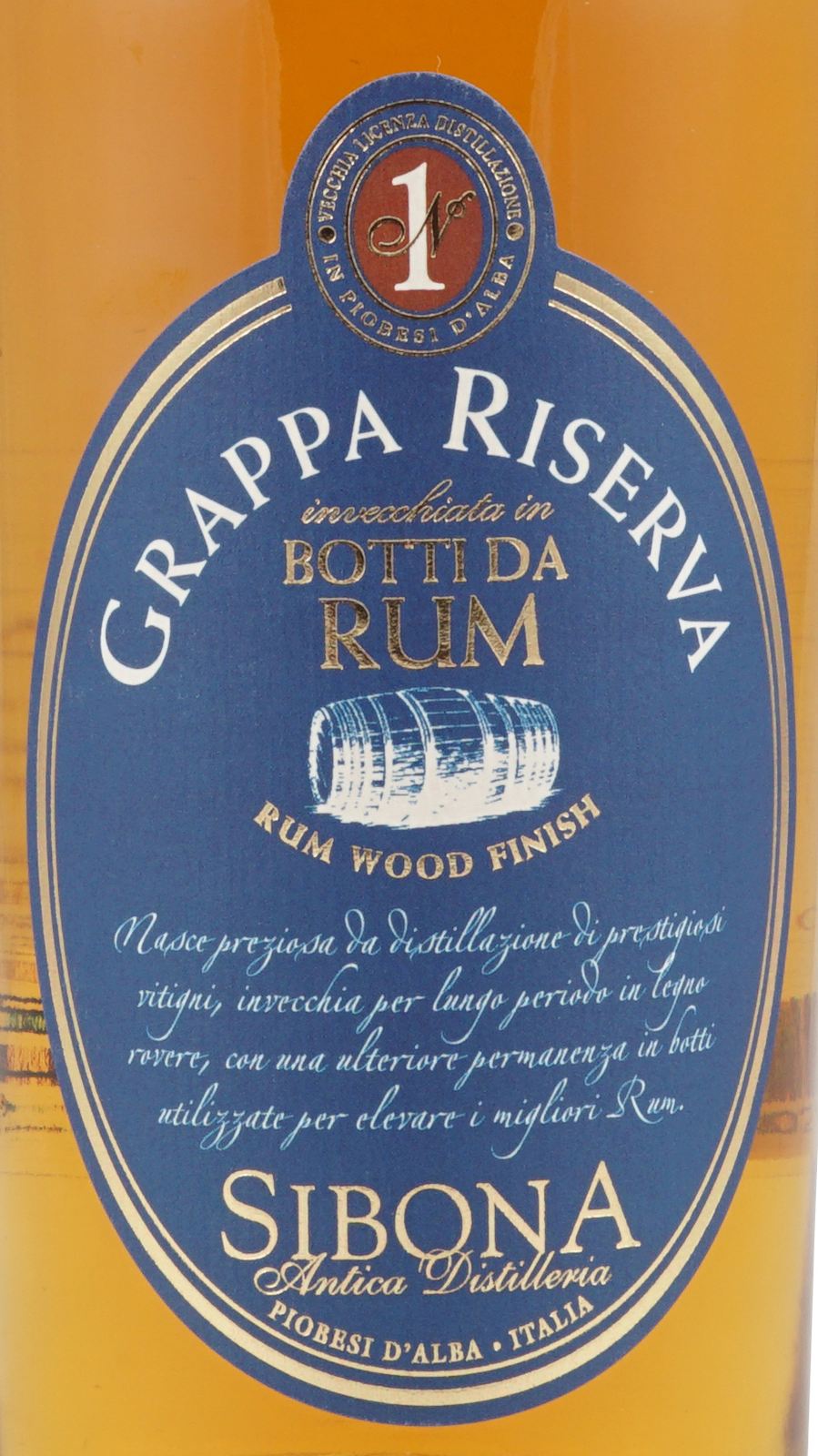 Sibona Grappa Rumfass 44% - 0,5 Liter