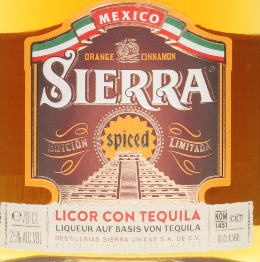 Sierra Spiced Likör mit 25 % Vol. und 0,7 Liter