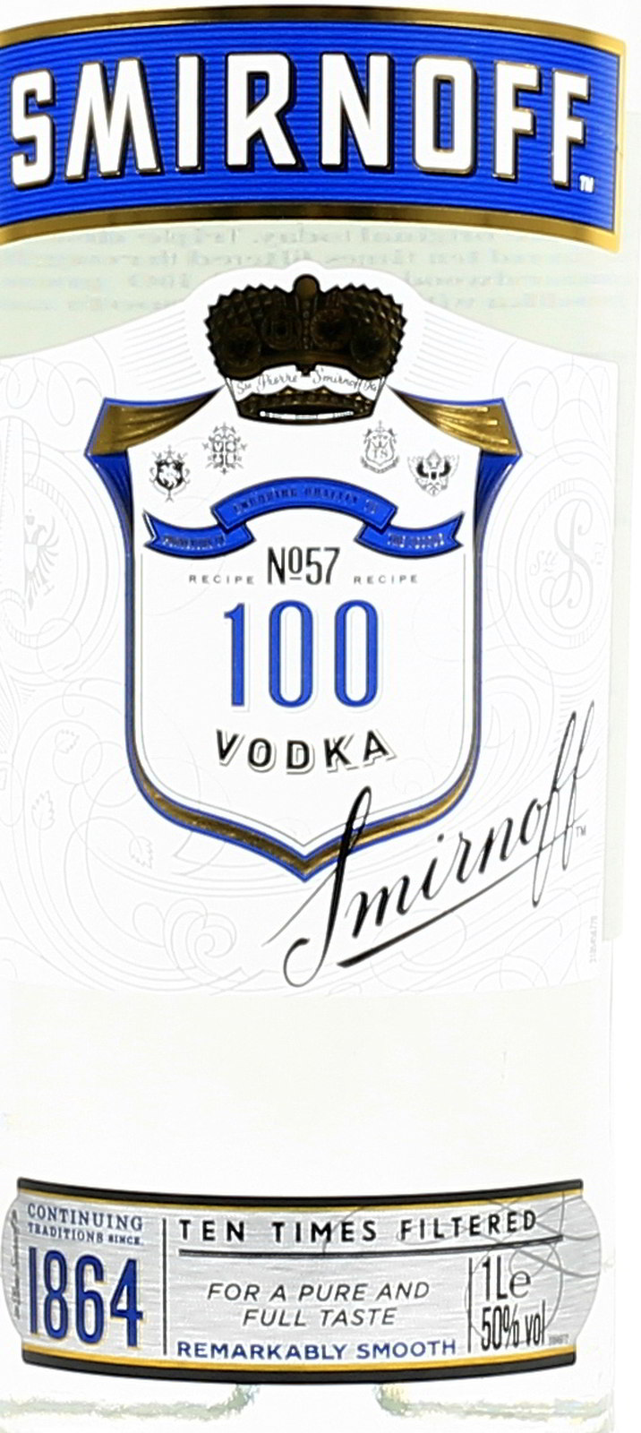 Smirnoff Blue Label No. 57 (Export Strength) Wodka 1 Li
