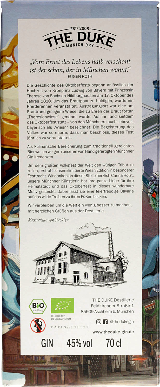 The Duke Munich Dry Gin Wiesn Edition 2023 BIO kaufen.