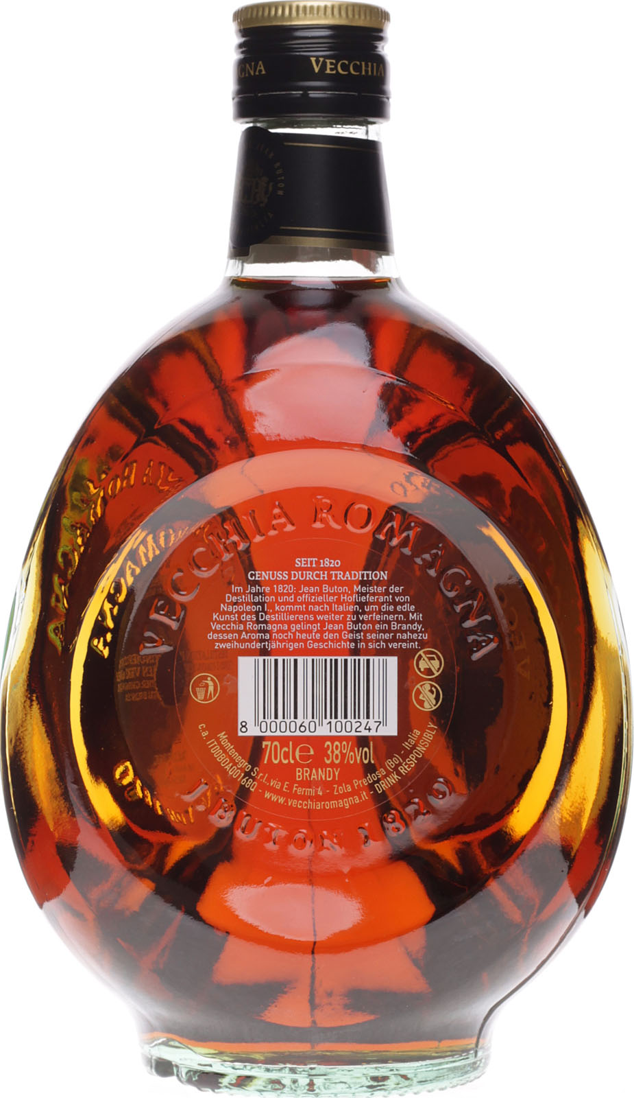 Vecchia Romagna Brandy Etichetta Nera - 0,7 Liter, 38%