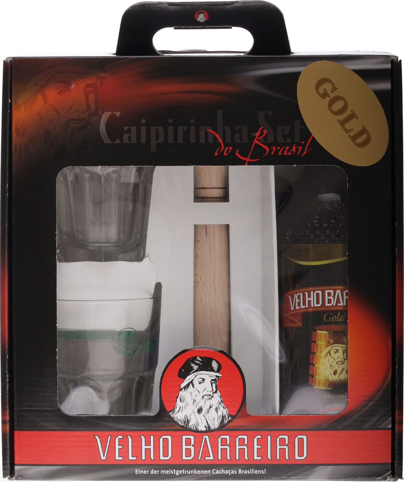 Velho Barreiro Cachaca Caipirinha Set Gold im Shop kauf