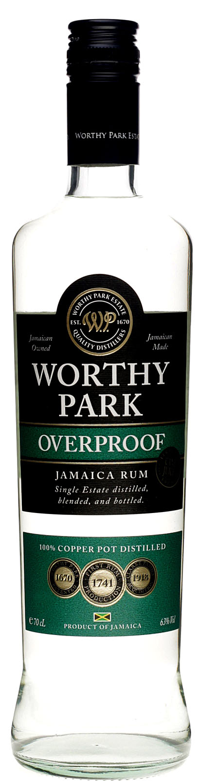 Worthy Park Rum-Bar White Overproof 0,7 l 63 % Vol. krä